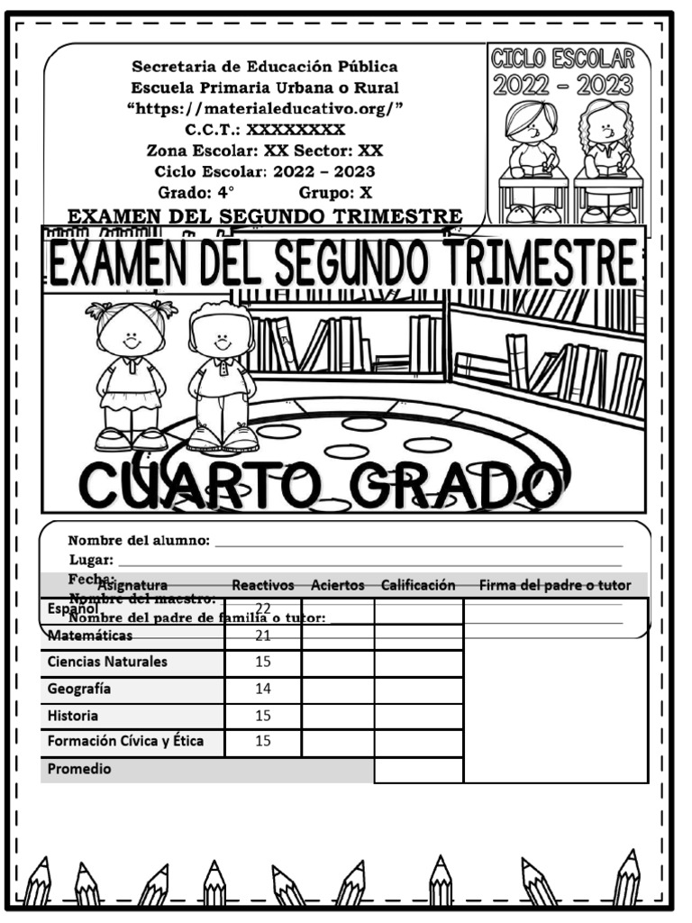 ExamenDel4toGrado2doTrimestre22-23.docx | PDF