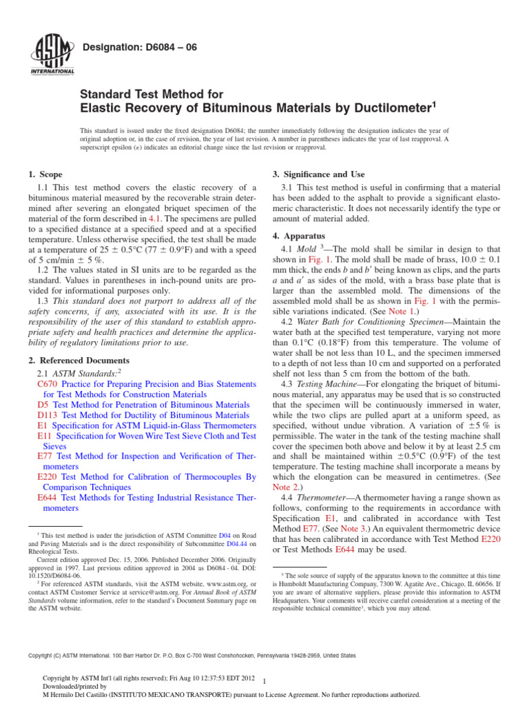 Astm D6084-06 | PDF | Standard Deviation | Accuracy And Precision
