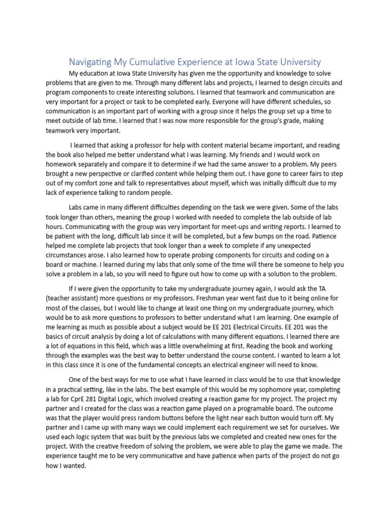 A Reflective Journey | PDF