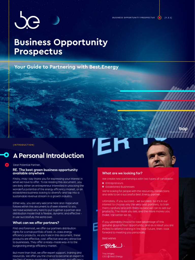 Business Opportunity Prospectus | PDF | Refrigerator | Energy Conservation