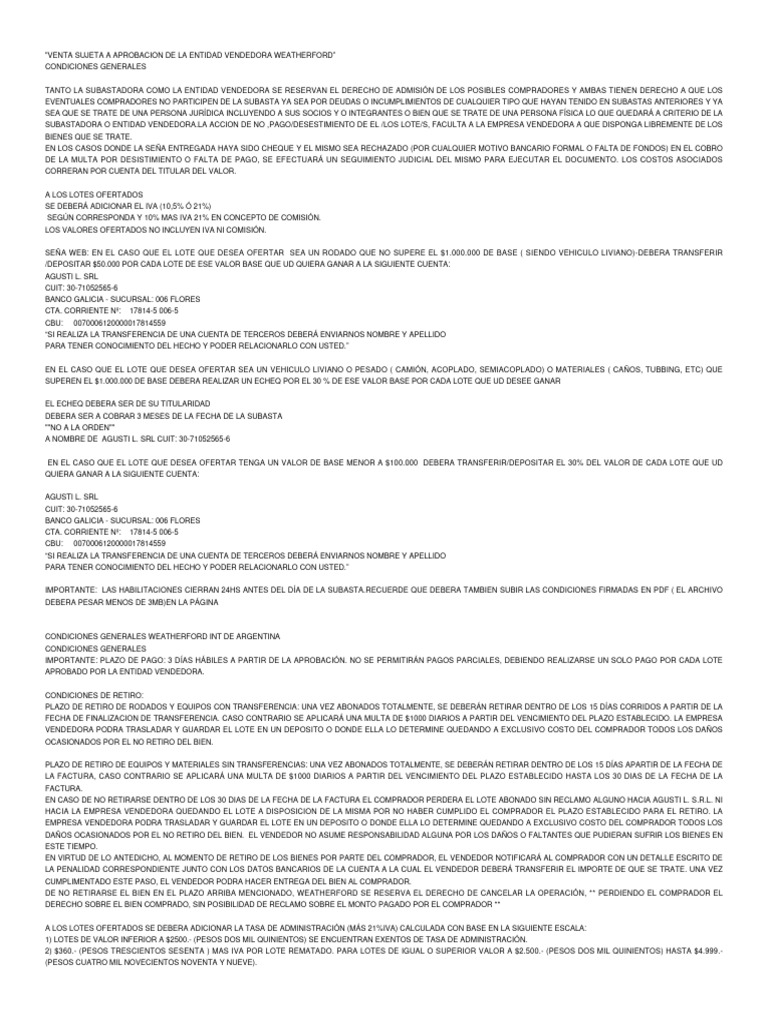 Terminos Condiciones | PDF