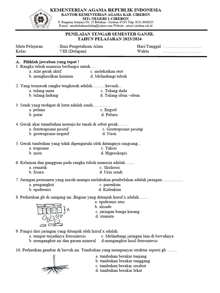 Soal PTS IPA Kelas 8 | PDF | Science & Mathematics
