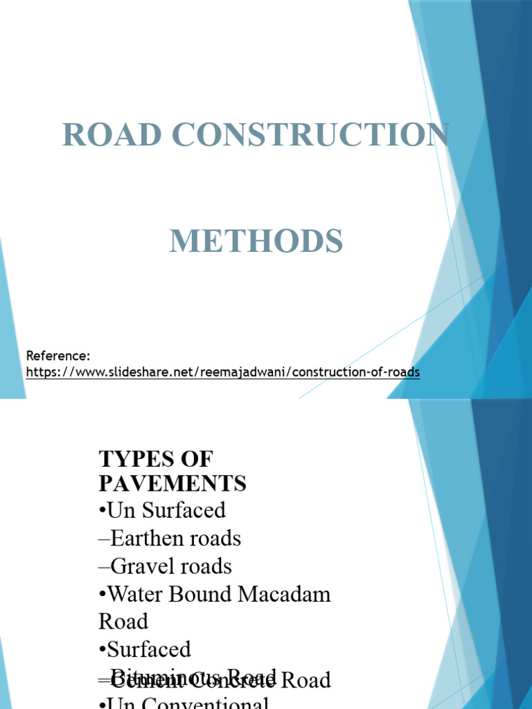 CEB 705 - Week 11 - Lecture 1 - Road Construction Methods | PDF | Road Surface | Road