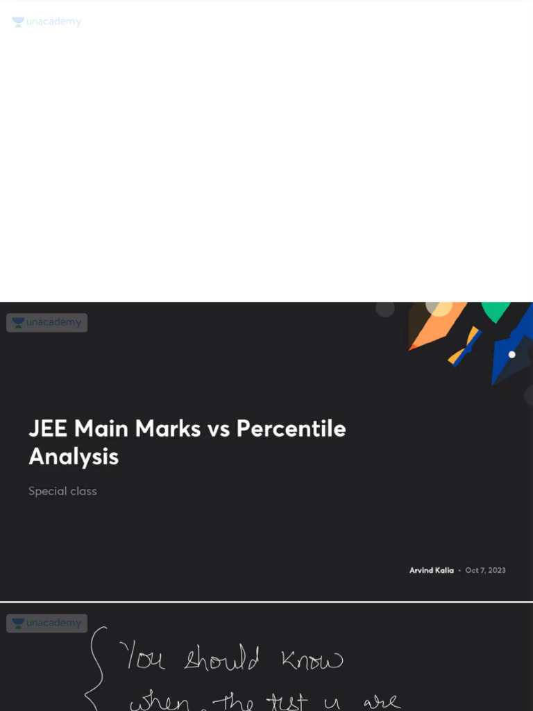 Jee Main Marks Vs Percentile Analysis With Anno Pdf