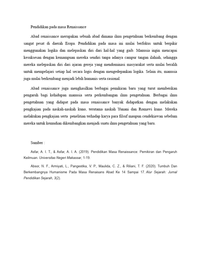 Pendidikan Logis di Era Renaissance | PDF | Agama & Spiritualitas