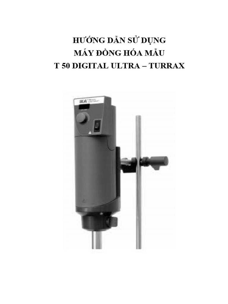 HDSD Máy đồng hóa mẫu T50 digital ULTRA-TURRAX | PDF