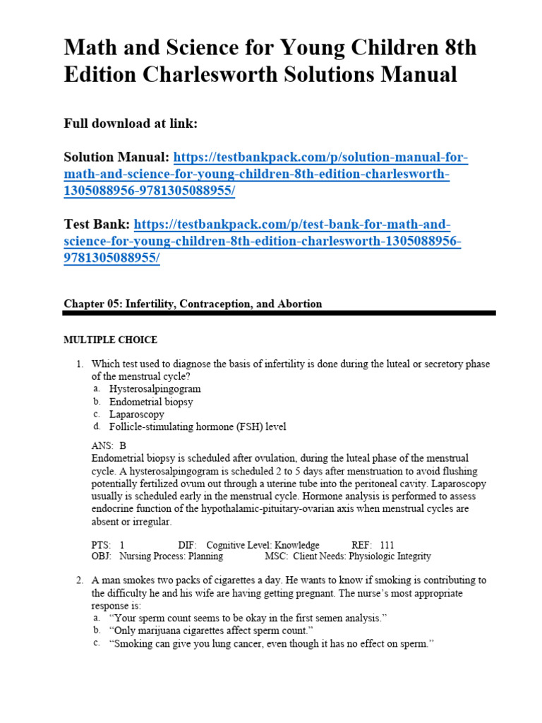 Math and Science For Young Children 8th Edition Charlesworth Solutions ...