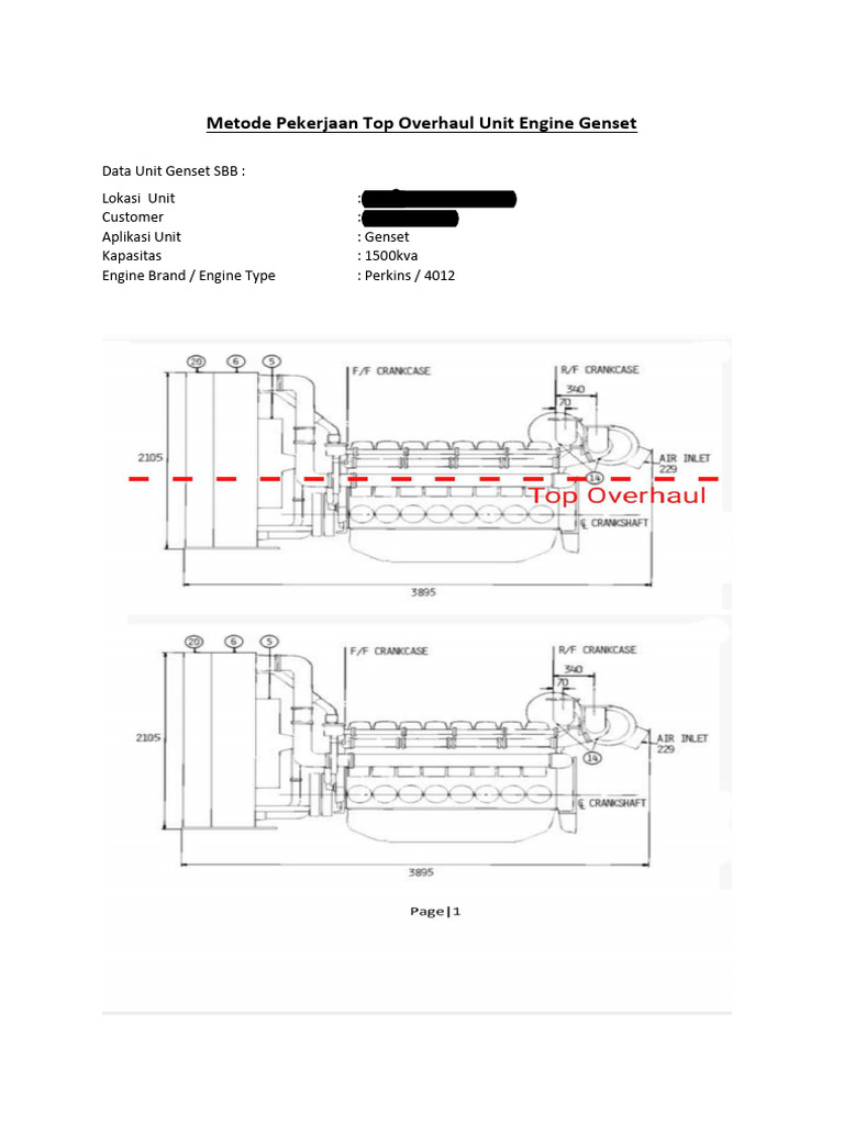 Metode Top Overhaul Genset Perkins | PDF