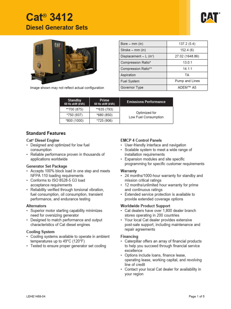 Cat 3412 C | PDF