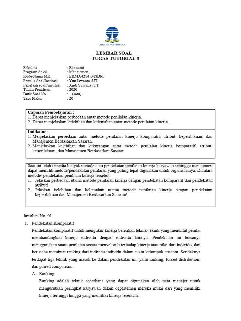 Tugas 3 Manajemen SDM | PDF