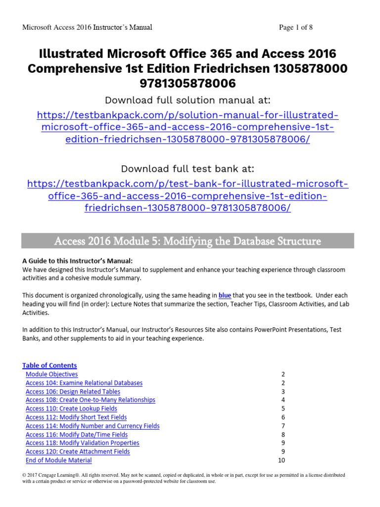 Illustrated Microsoft Office 365 and Access 2016 Comprehensive 1st Edition Friedrichsen ...