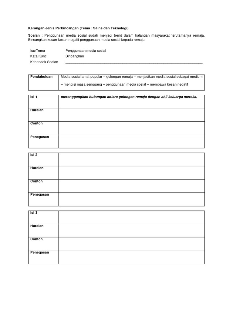 Karangan Jenis Perbincangan | PDF