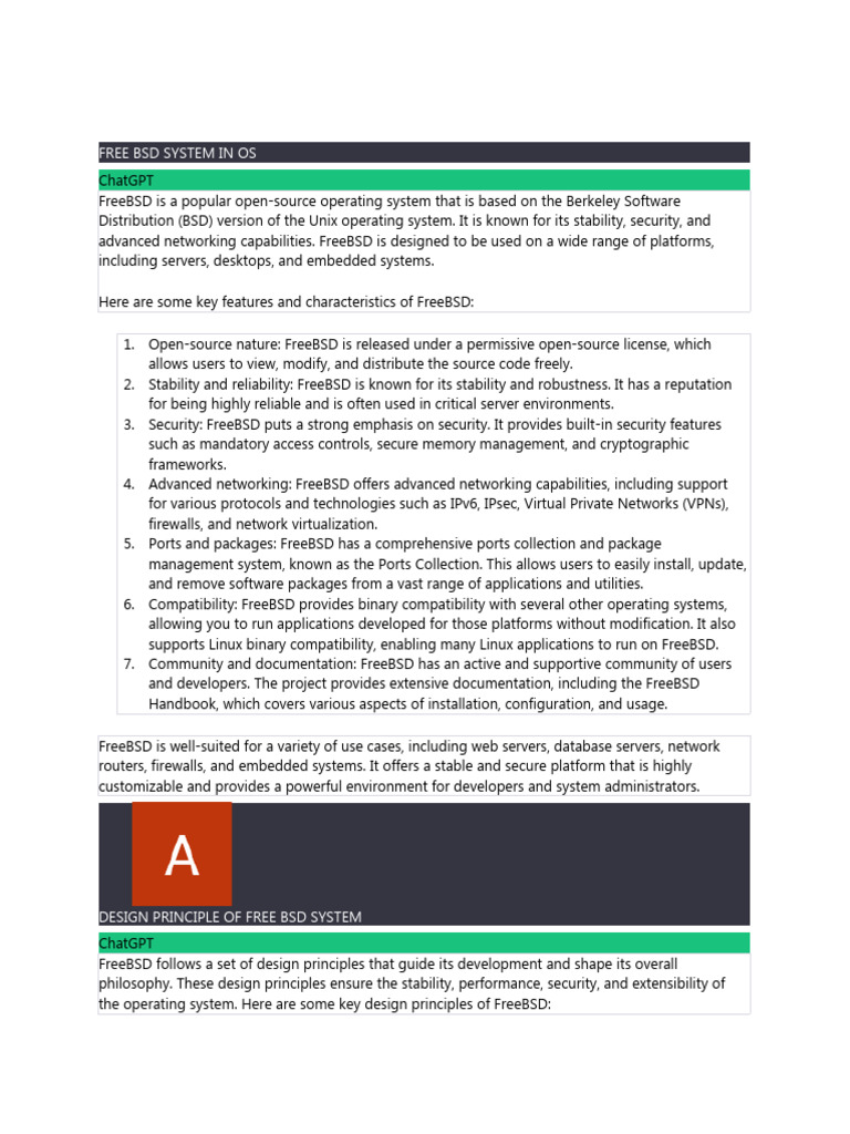 Free BSD System in Os | PDF