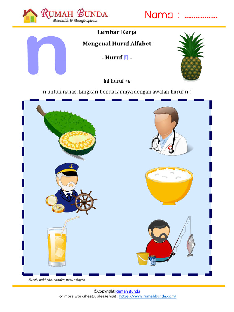 Menulis Huruf Alfabet N | PDF