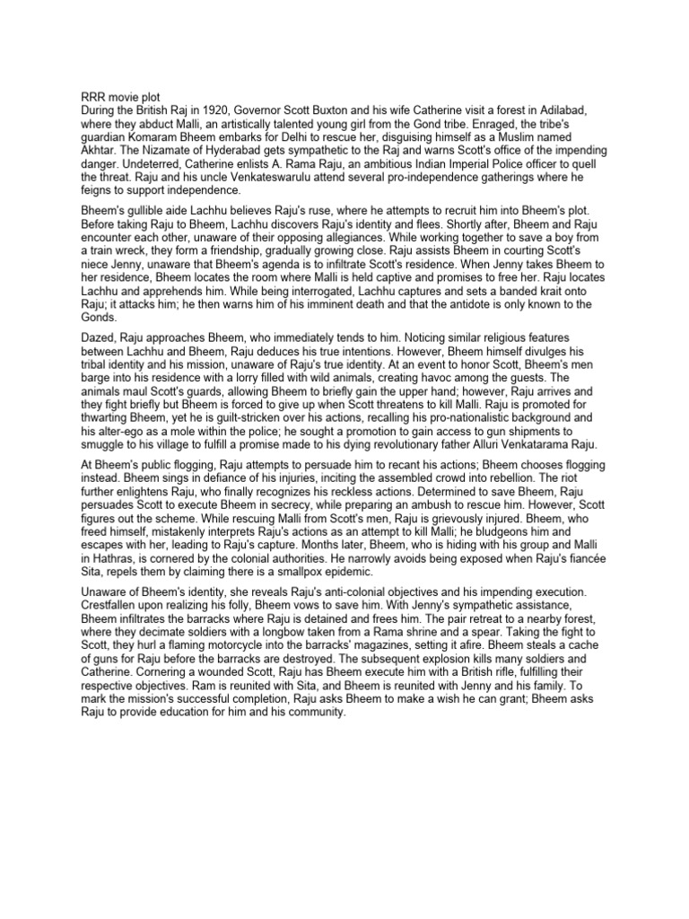 RRR Movie Plot | PDF