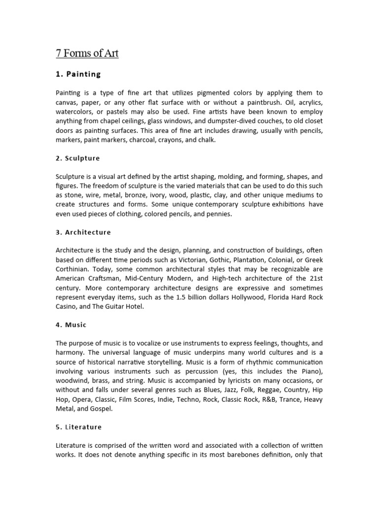 7 Forms of Art | PDF