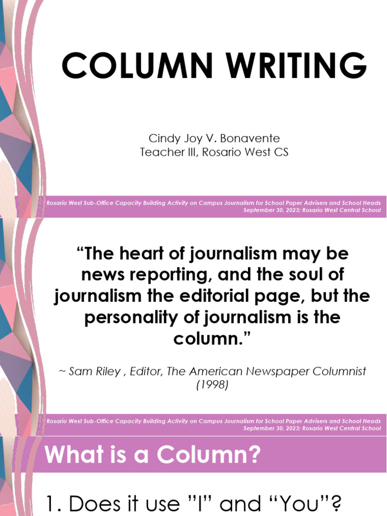 Column Writing 2023 | PDF