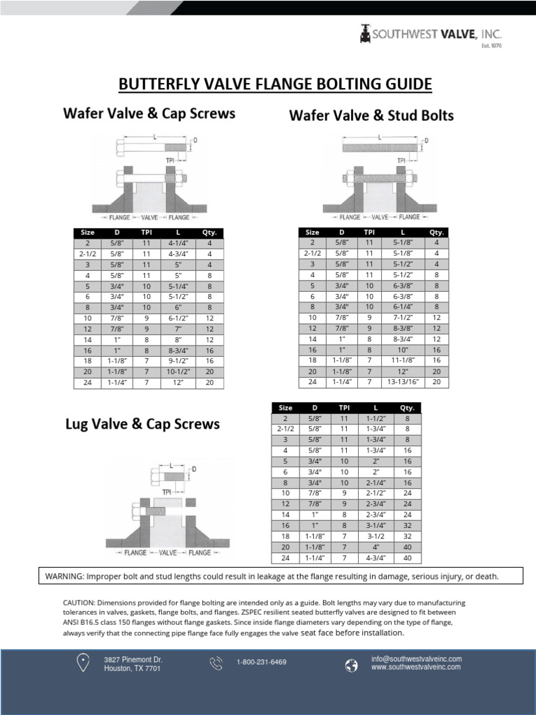 Butterfly Valve Flange Bolting Guide | PDF | Home & Garden