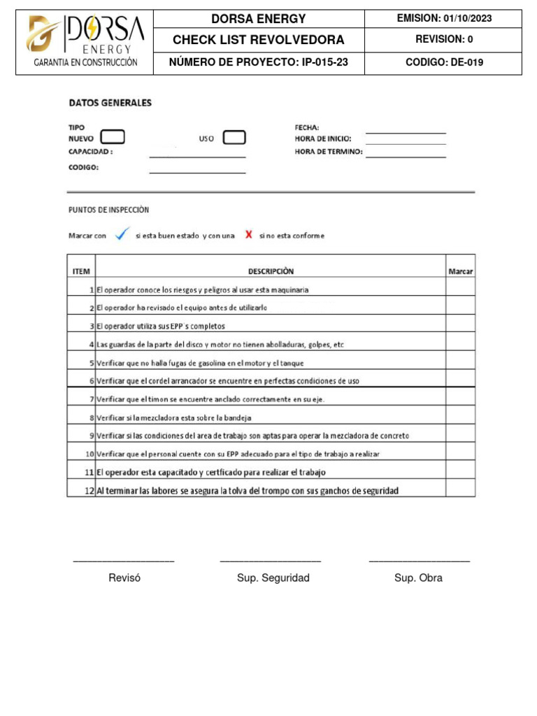 Check List Revolvedora | PDF | Finanzas y dinero