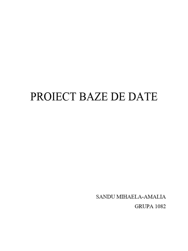 Proiect Baze de Date | PDF