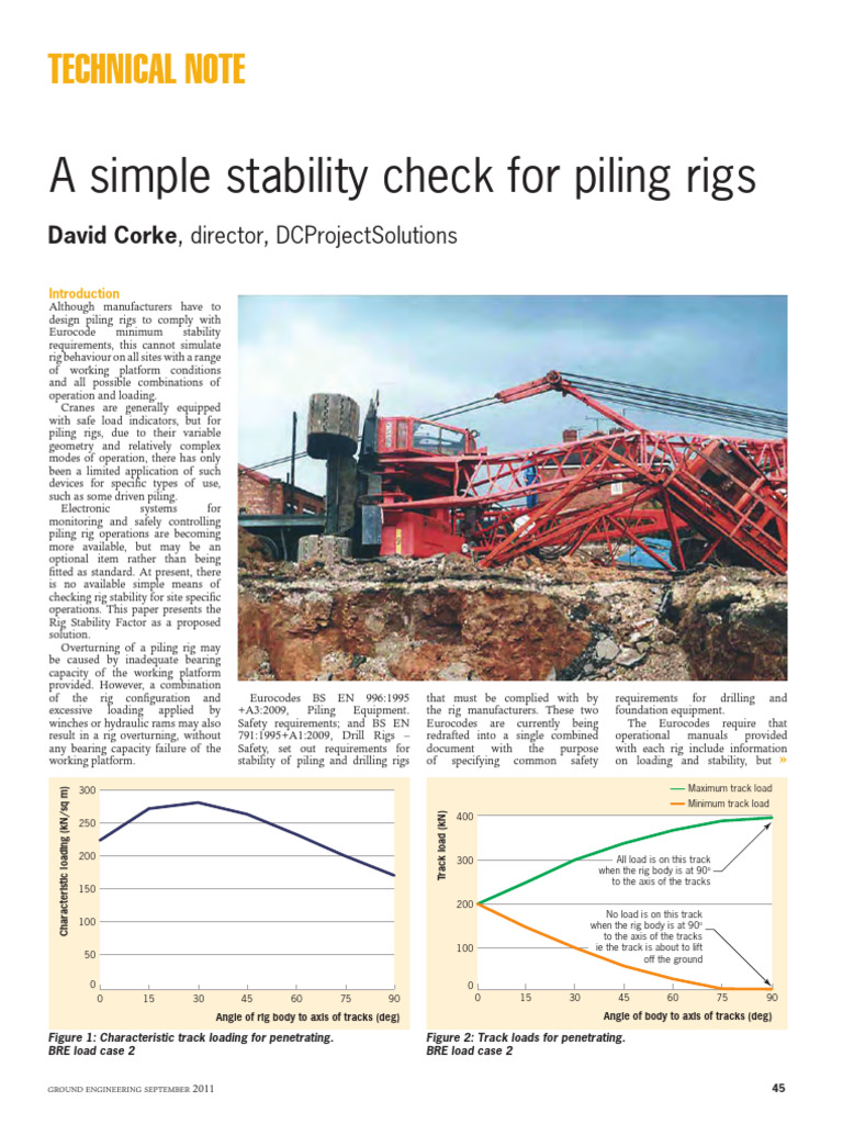 Stability Check For Piling Equipment | PDF