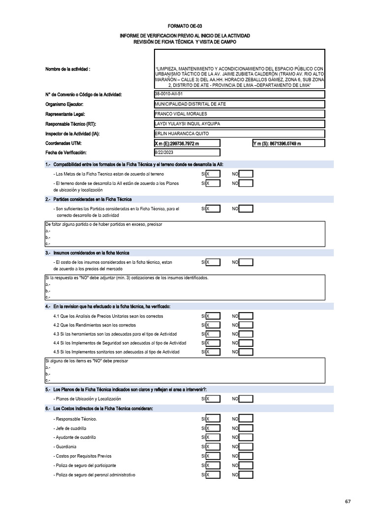 Formato Oe-03 3800002142 - Ate - Ing, Laydi Inquil | PDF