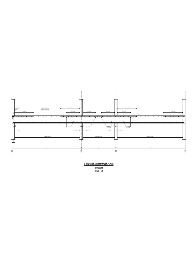Reinforced Concrete Beam Elevation Section 2-2 SCALE 1:100 | PDF | Structural Engineering ...