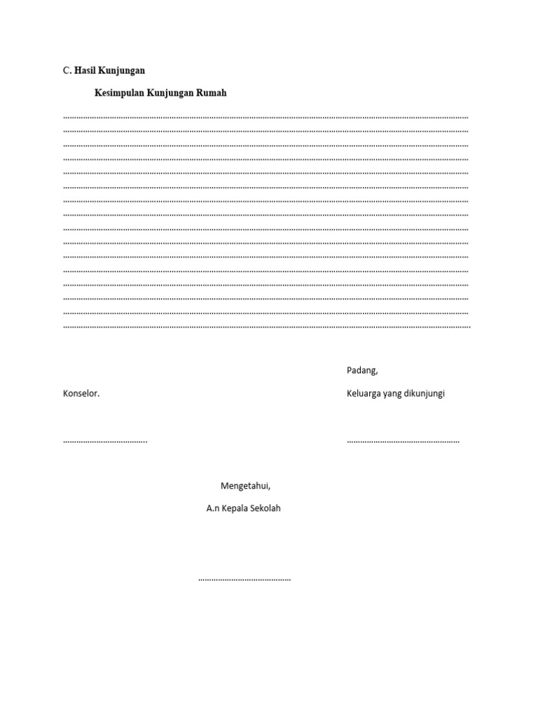 Contoh Format Kunjungan Rumah | PDF