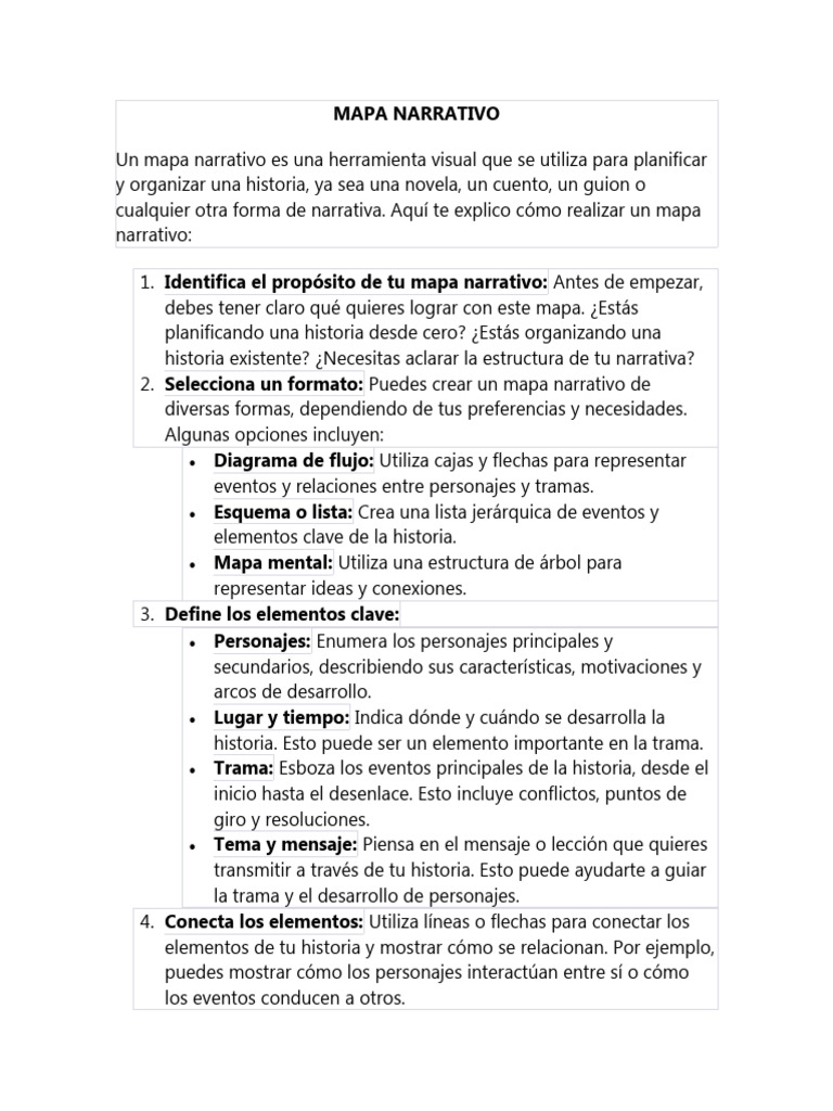 Cómo Crear un Mapa Narrativo | PDF | Ficción general