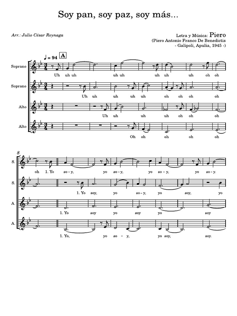 Soy Pan Soy Paz Soy Mas - Piero | PDF