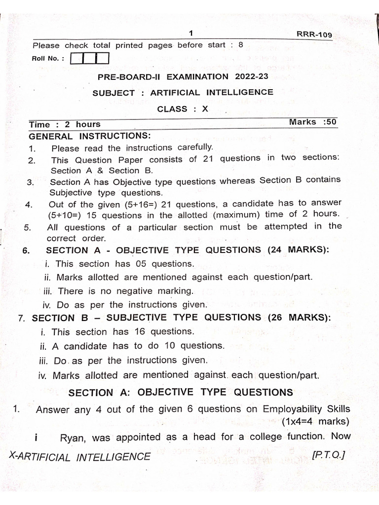 AI Practice Paper | PDF