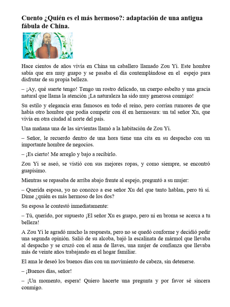 Fabula Quien Es El Más Hermoso | PDF