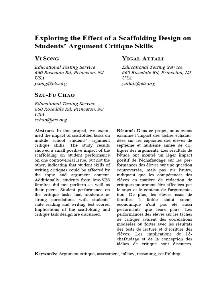 Exploring The Effect Of Scaffolding Pdf