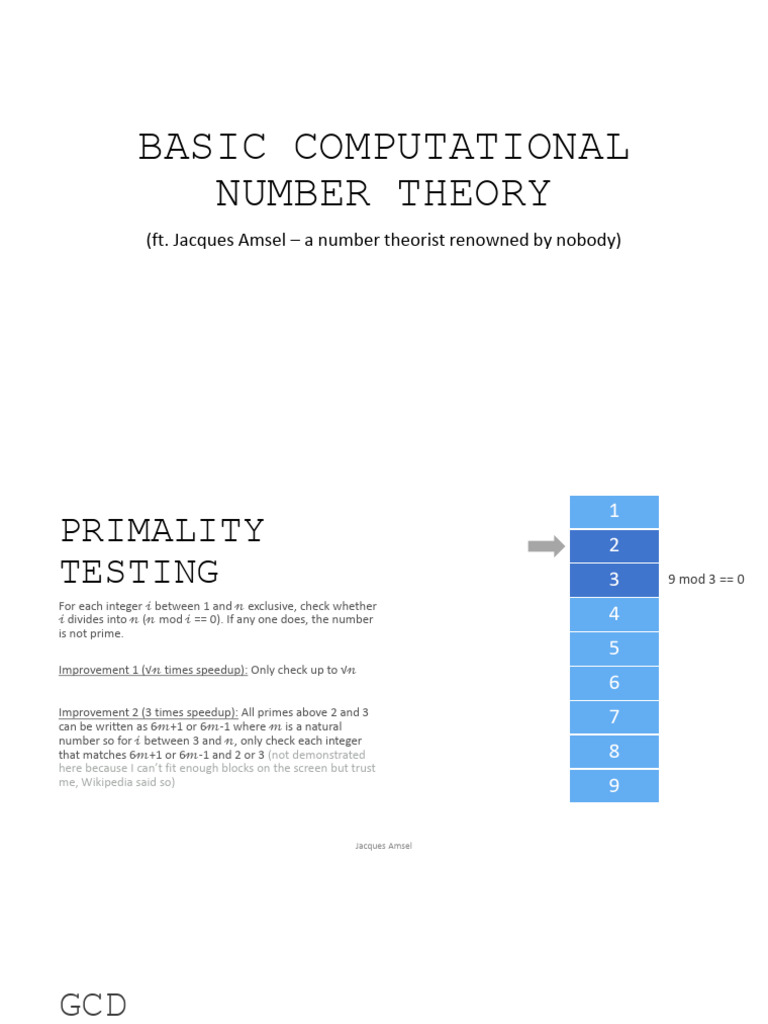Basic Computational Number Theory (Jacques Amsel) | PDF | Elementary Mathematics | Mathematics
