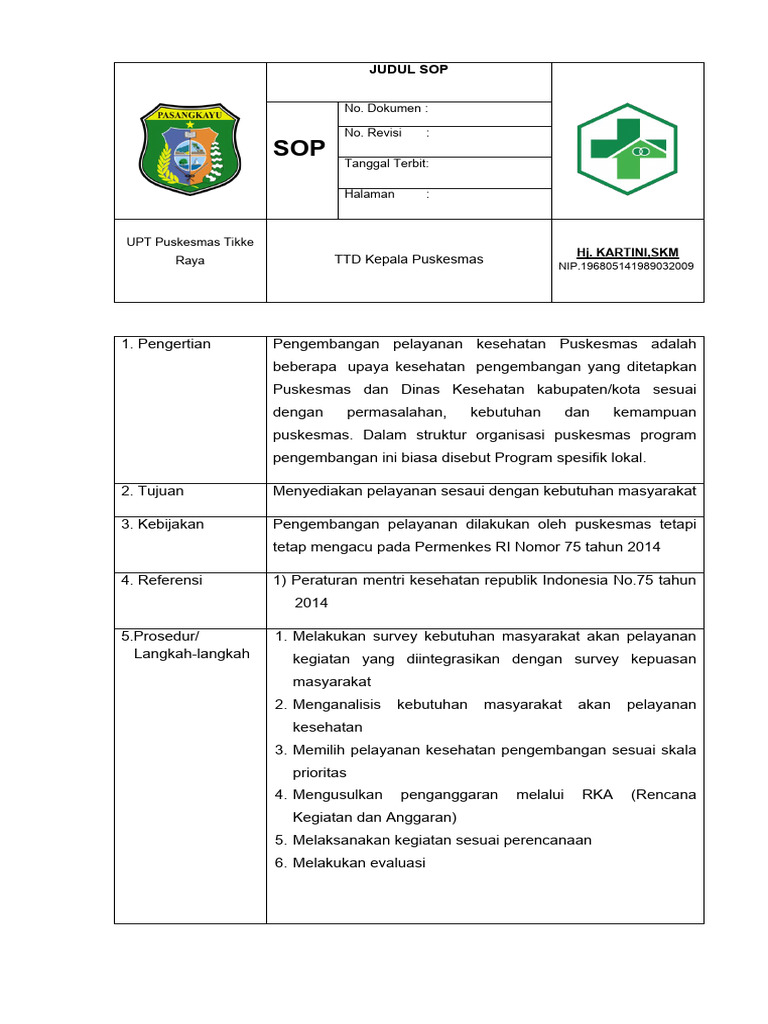 Contoh Format Sop | PDF