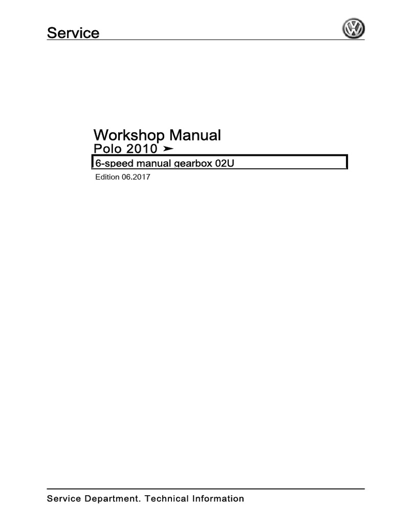 Volkswagen Workshop Manual (6-Speed Manual Gearbox 02U) | PDF | Computers