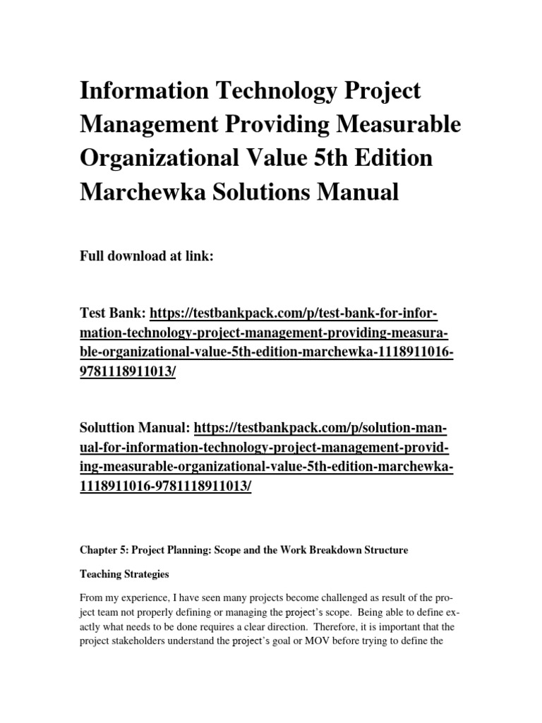 Information Technology Project Management Providing Measurable ...