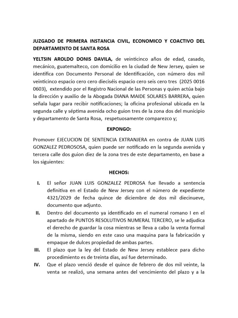Ejecucion de Sentencia Extranjera | PDF | Sentencia (ley) | Ley común