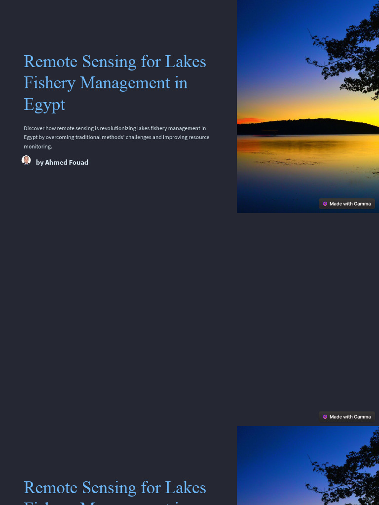 Remote Sensing For Lakes Fishery Management in Egypt | PDF | Remote Sensing | Fisheries Management