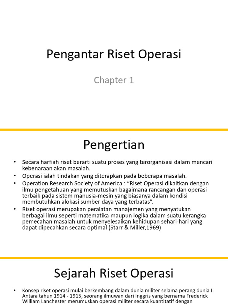 Pengantar Riset Operasi | PDF