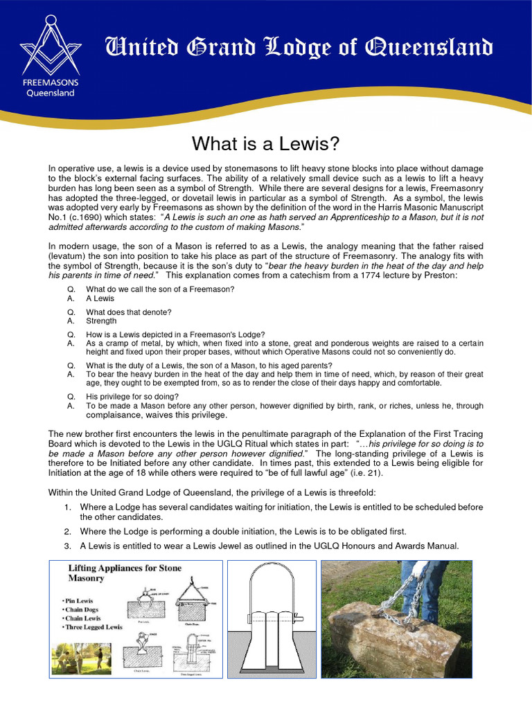 What Is A Lewis | PDF | Freemasonry | Masonic Lodge