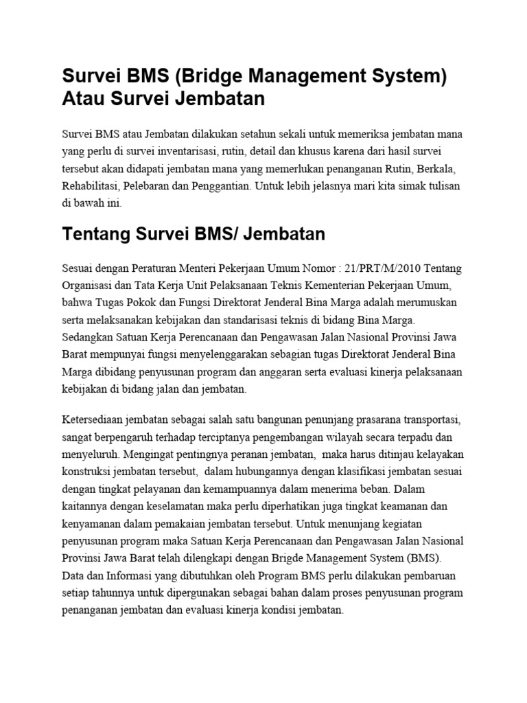 Survei BMS | PDF