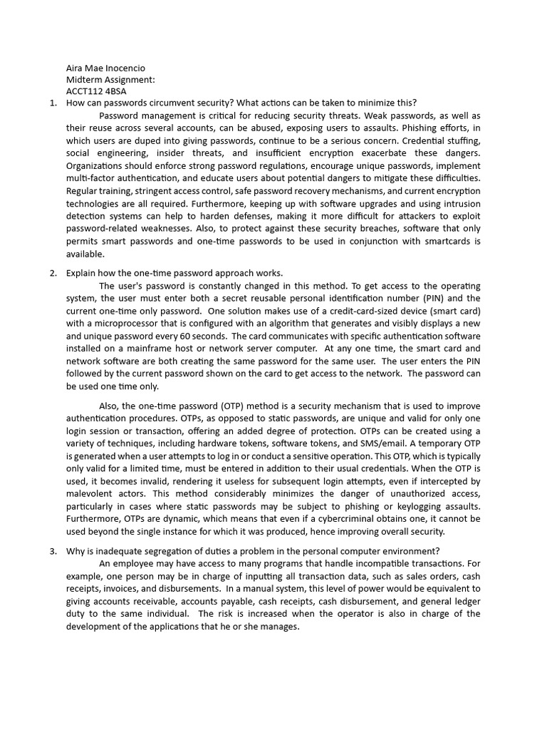 Midterm Assignment No1 ACCT112 4BSA-inocencio | PDF