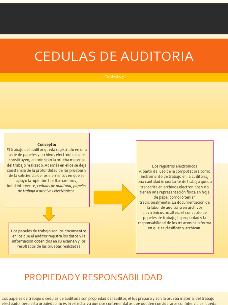 Cap. 7 - Cédulas de auditoria | PDF | Auditoría | Contralor