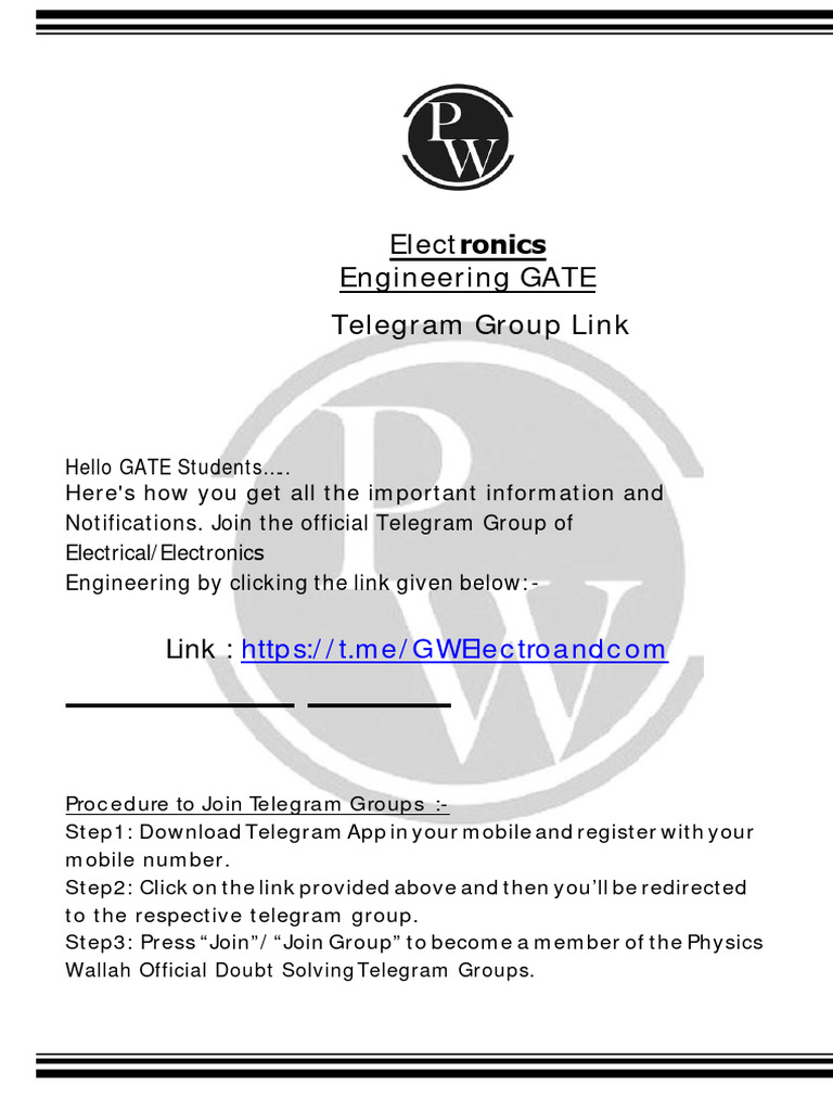 Telegram Group Link | PDF