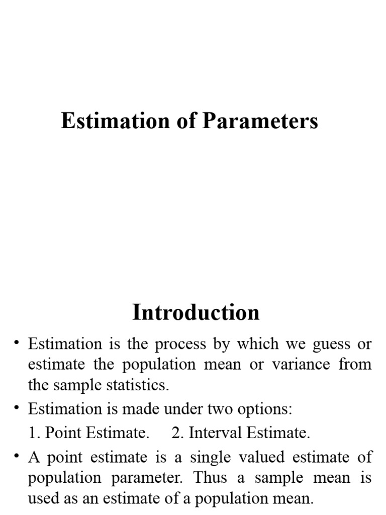 Estimation of Parameters | PDF