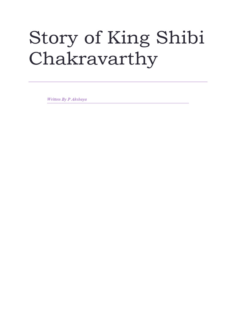 Story Of Sibi Chakravarthy Pdf