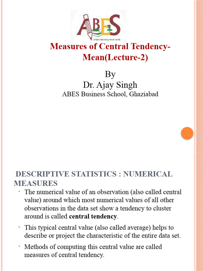 Lecture2 Mean Pdf