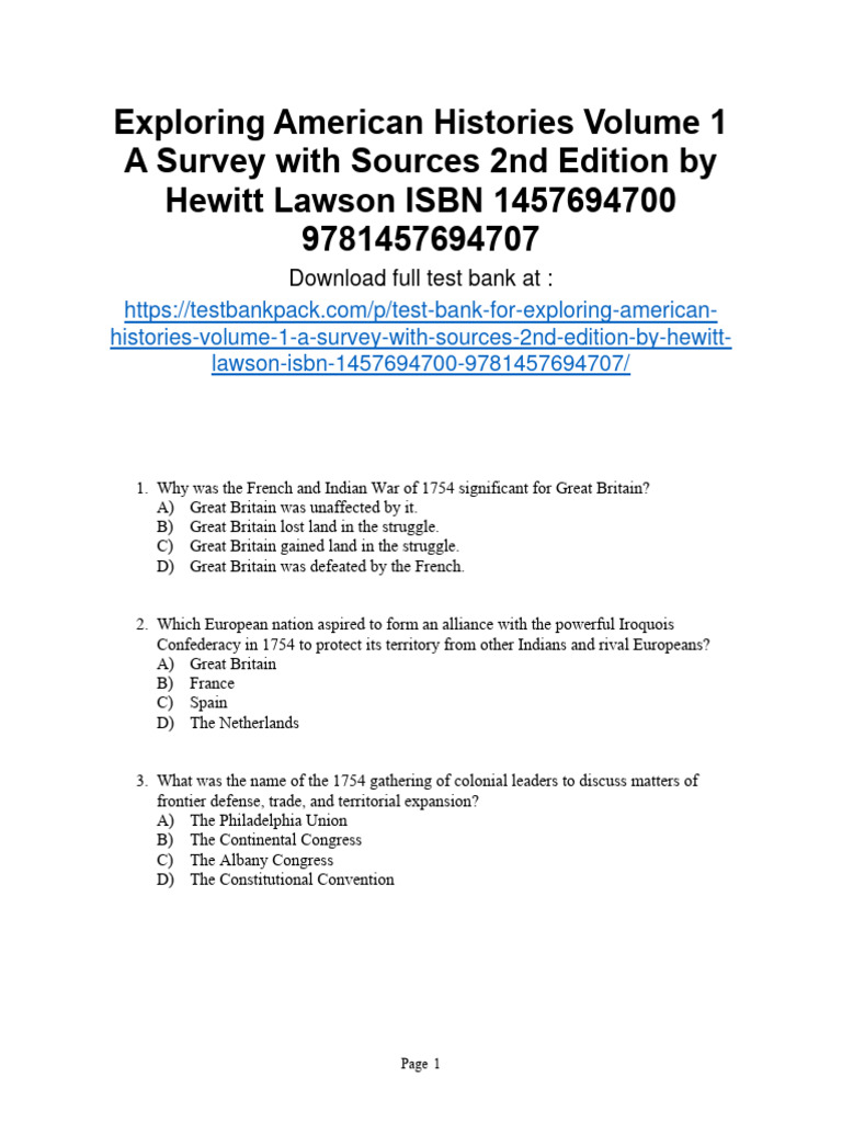 Exploring American Histories Volume 1 A Survey With Sources 2nd Edition ...