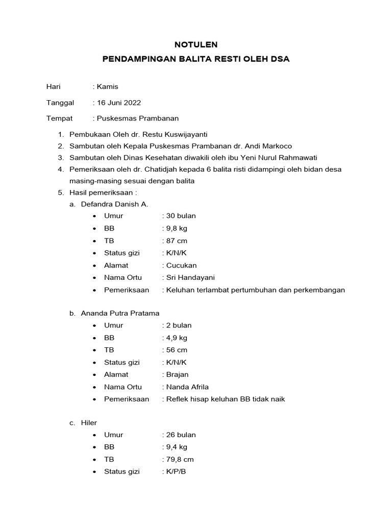 Notulen Dsa 2022 | PDF | Kesehatan Holistik | Gaya Hidup